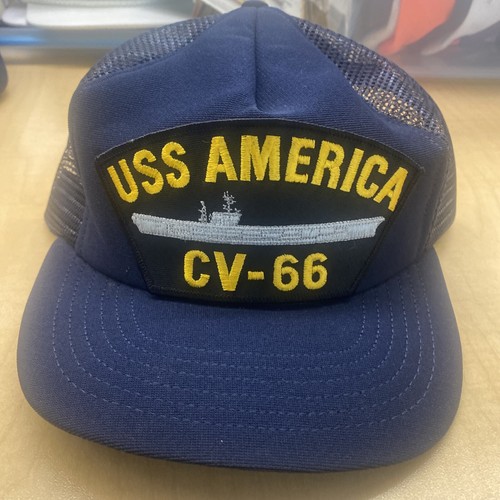 VTG USS America CV-66 HAT SNAPBACK USA Patch Ball Cap Vietnam Aircraft ...