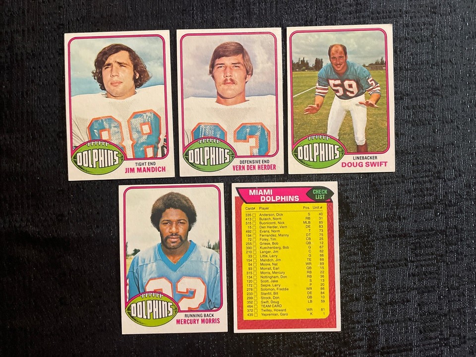 1976 Topps Football Miami Dolphins Complete (25) Team Set & Checklist ...