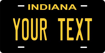 Indiana Black License Plate Personalized Custom Car Bike Motorcycle ...