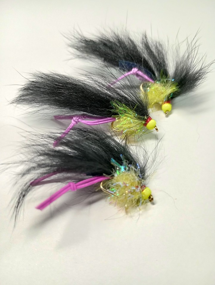 3 Black Silly FLY FISHING Wet Trout FLIES SIZE 10 | eBay UK