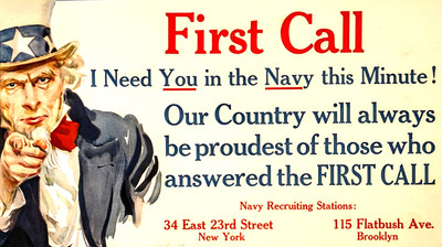 Vintage Enlist Navy Poster Uncle Sam on Refrigerator Magnet 1YR ...