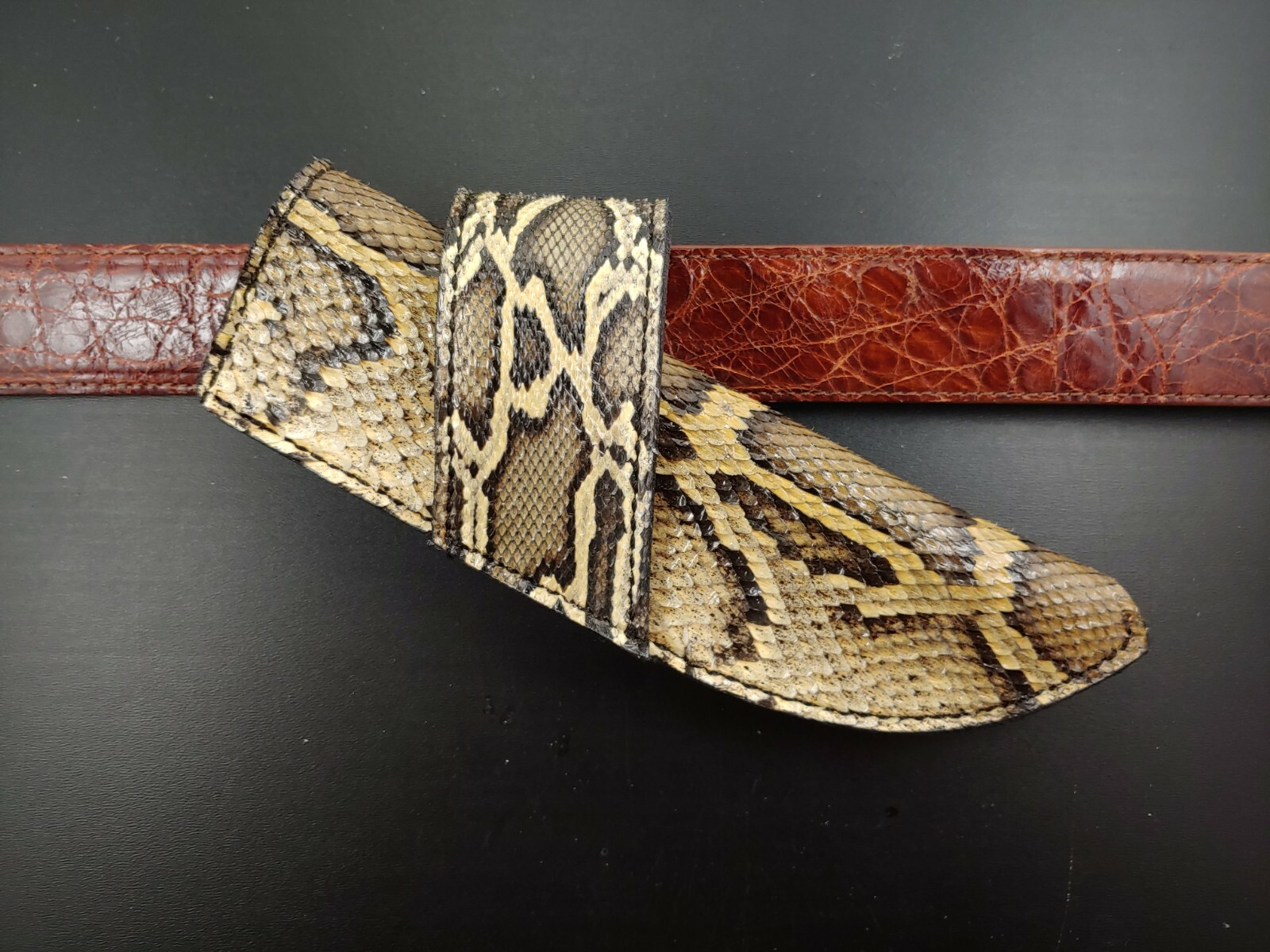 ESEE 3 RC 3 Cross Draw Hunting Sheath Burmese Python snake skin ...