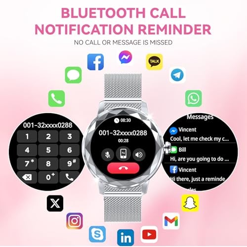 Smart Watch for Women with Make/Answer Call, 1.2" Adjustable Fitness ...