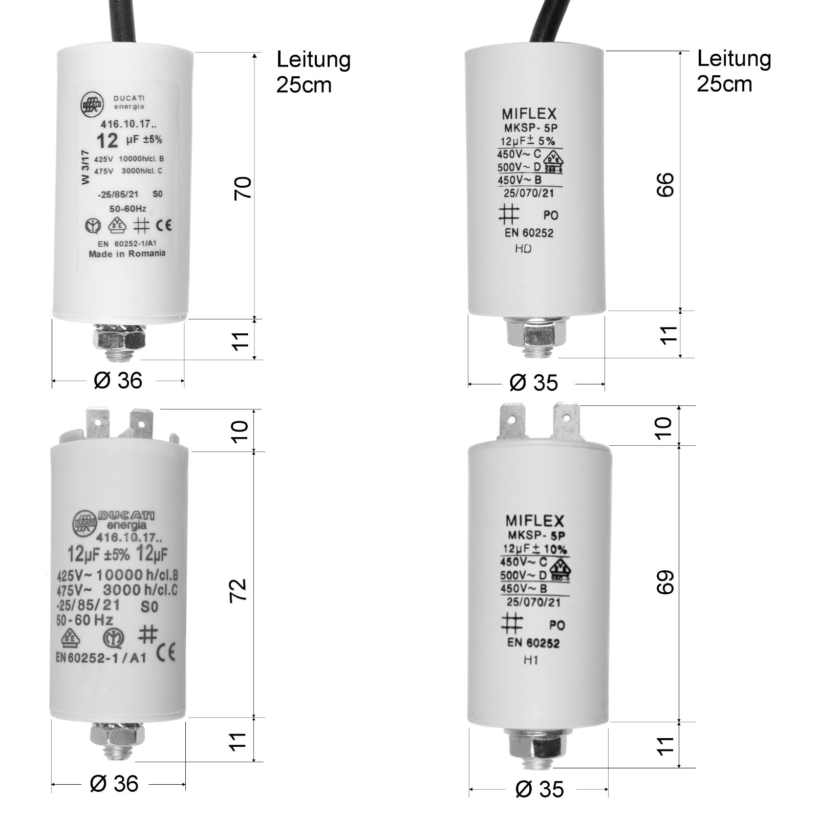 Kondensator 0,68-100 µF uF Anlaufkondensator Motorkondensator Kondensatoren | eBay