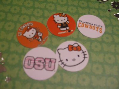Pre Cut One Inch OSU OKLAHOMA STATE HELLO KITTY! Free Shipping in US | eBay