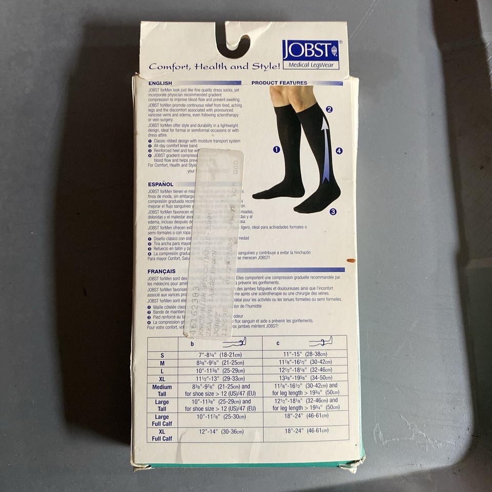 Jobst Men Therapeautic Support 20-30 mmHg Knee High Compression Socks ...
