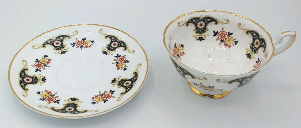 Royal Stafford Bone China Balmoral Tea Cup & Saucer Unique Inside Out ...