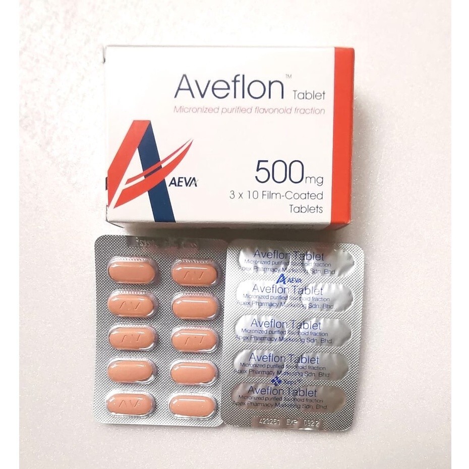 5 Boxes x 30'S Tablets AVEFLON 500mg Treatment For Hemorrhoids/Piles ...