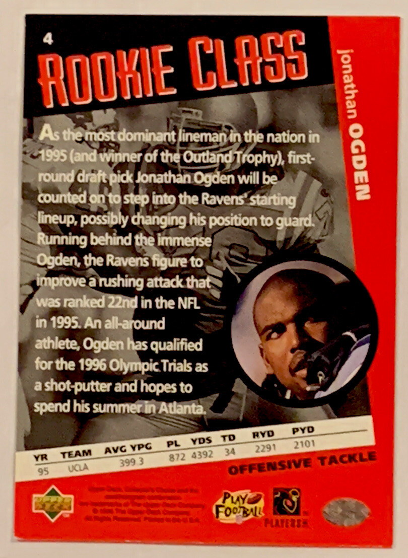 1996 SP - #4 Jonathan Ogden (RC) for sale online | eBay