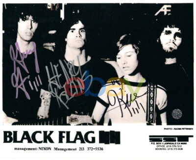 BLACK FLAG SIGNED AUTOGRAPH 8x10 PHOTO HENRY ROLLINS GREG GINN KIRA ...