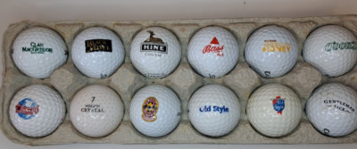 Lot of 12 Logo Golf Balls Alcohol Liquor Beer Brands Miller Corona Rum ...