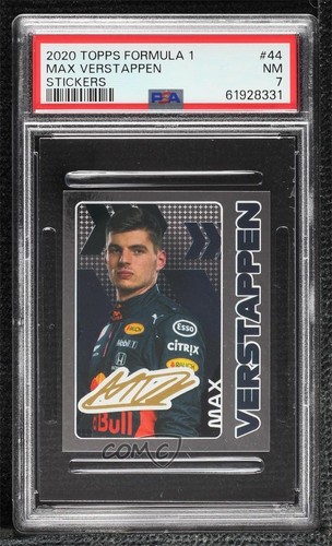 2020 Topps Formula 1 Album Stickers Max Verstappen #44 PSA 7 Rookie RC ...