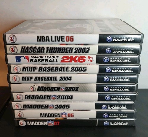 Nintendo Gamecube Lot Of 10 Sports Game Bundle NFL NBA MLB MVP Madden ...