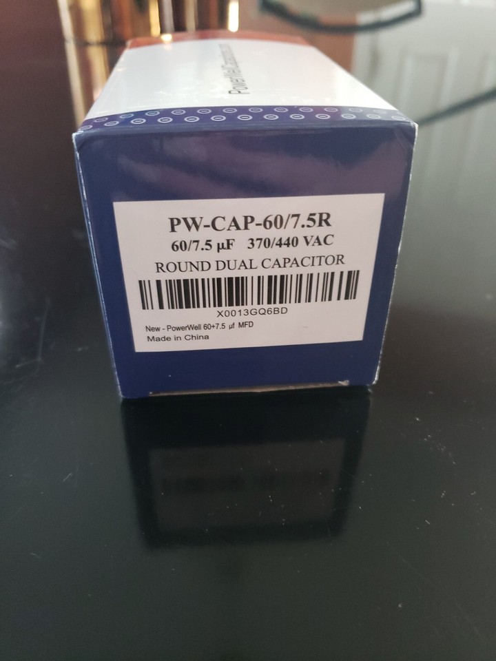 Powerwell Capacitors Round Dual Capacitor 60/7.5R 370/440 VAC | eBay