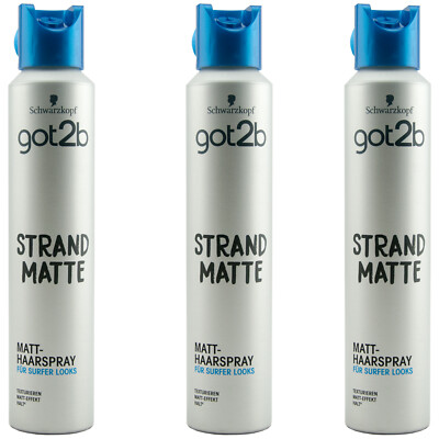 Got2b Strand Mat 3 X 200ml Spray pour Cheveux - Texturieren - Matt ...