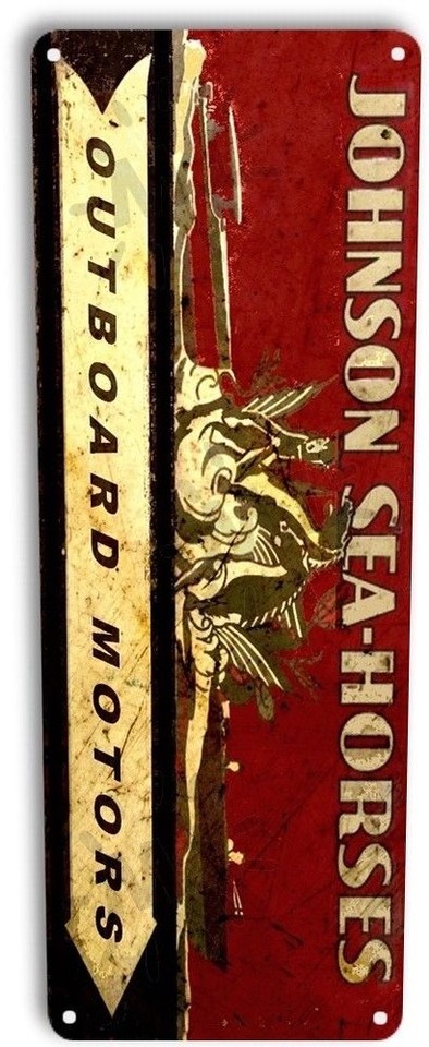 Johnson Sea Horse Outboard Motors Boat Marina Retro Garage Decor Metal ...