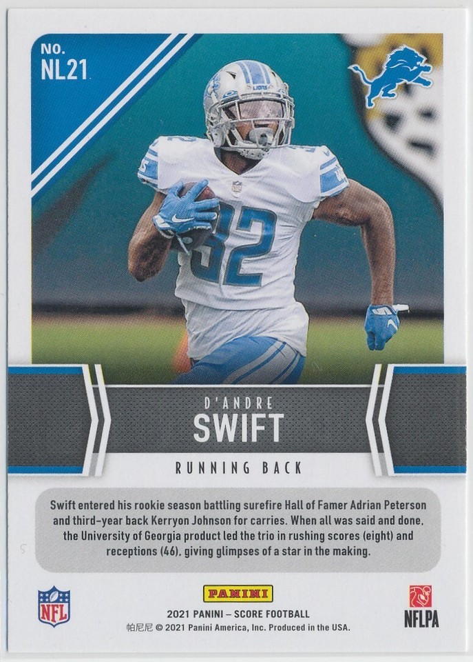 D'Andre Swift - Detroit Lions - 2021 Score Football - Next Level Stats ...