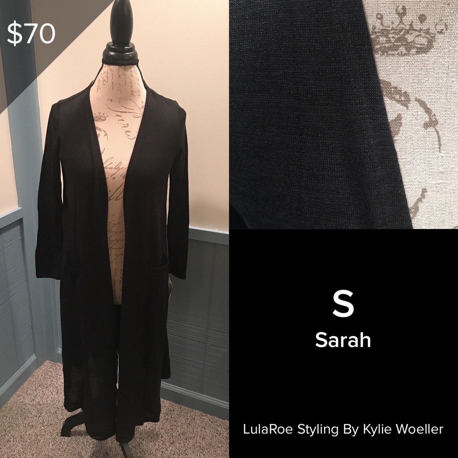 lularoe Sarah Cardigan New With Tags. Stretchy . Black. | eBay