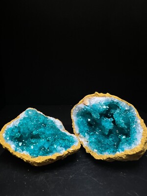 Large Dyed Teal Clear Quartz Crystal Geode- Sold Individually, Home ...