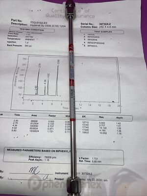 HPLC Column Phenomenex HyperSil ODS C18 5u 120A 250 x 4.6 mm 00G-0152 ...