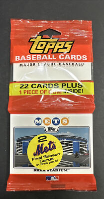 2008 TOPPS BASEBALL Factory Sealed Pack 22 Cards 2 Mets Final Season ...