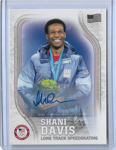 2018 TOPPS OLYMPICS SHANI DAVIS FLAG AUTOGRAPH CARD USA-39 ~ /25 ...