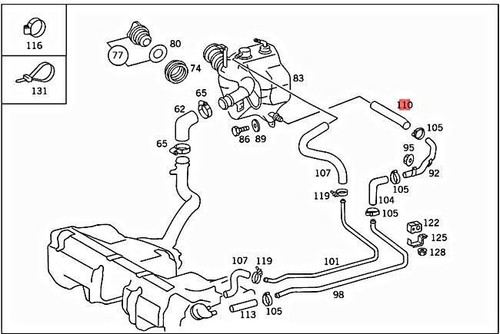 Genuine MERCEDES C208 S202 W202 C-CLASS W202 Break S202 Hose 2024768826 ...