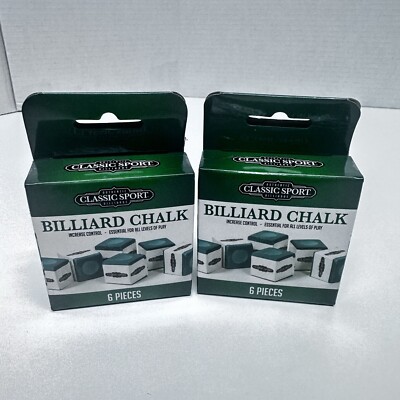 Classic Sport Pool Cue Stick / Billiard Green Chalk Squares Two 6-PACK ...