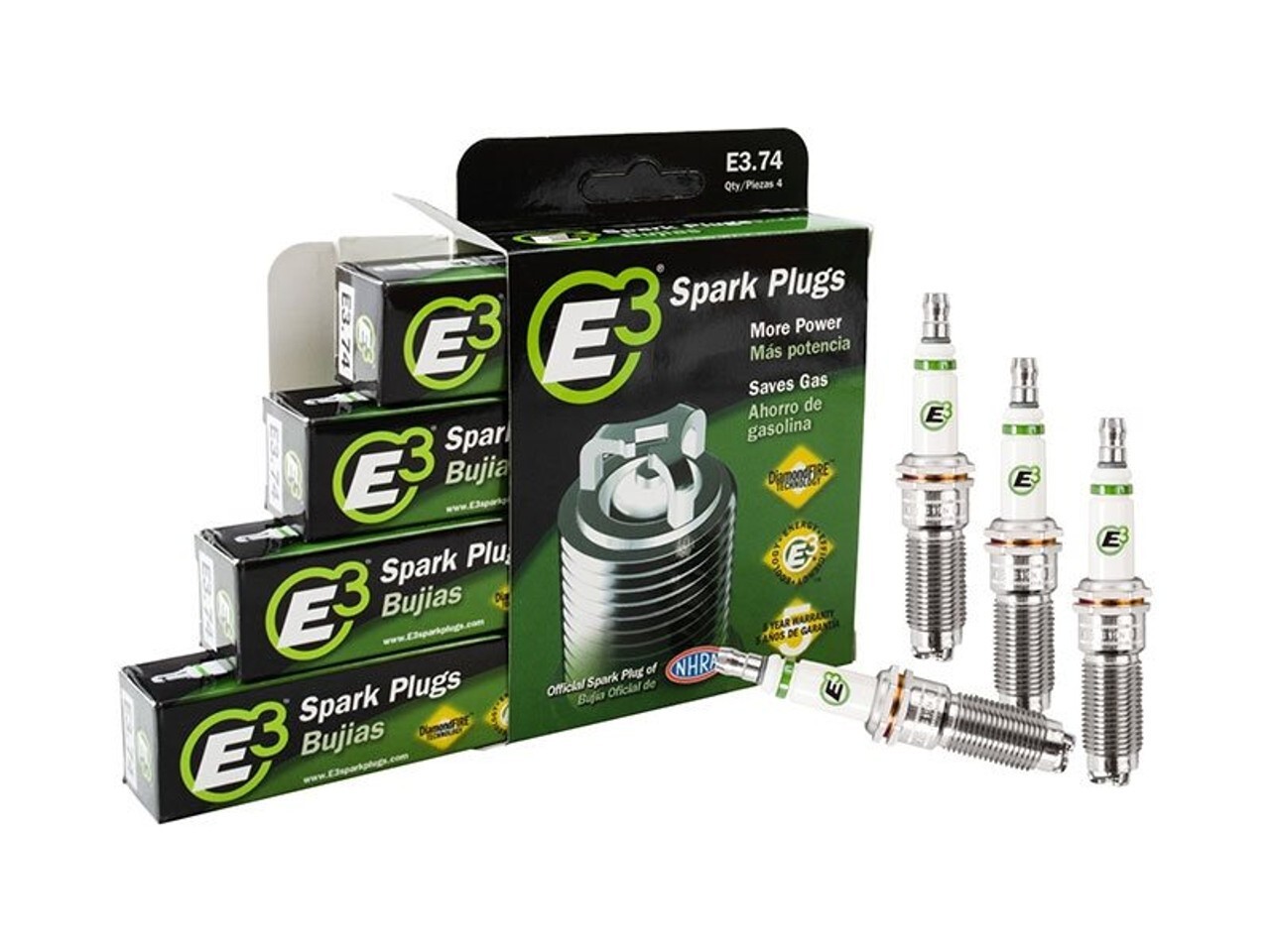 4 E3 Spark Plugs 74 Premium E374 14mm,1.000”reach,5/8"Hex E3.74 OEM ...