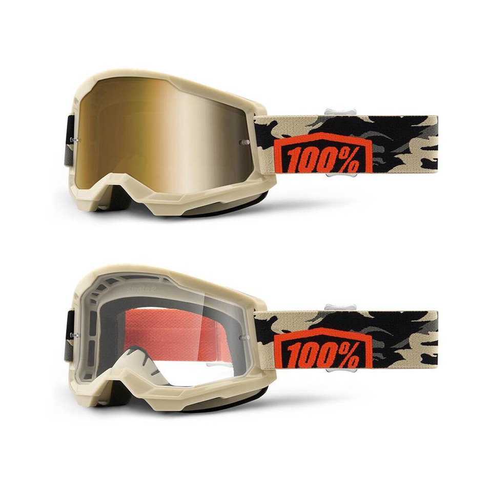 100% STRATA 2.0 Goggles Off-Road Motocross Goggles MTB Quad 100 Percent ...