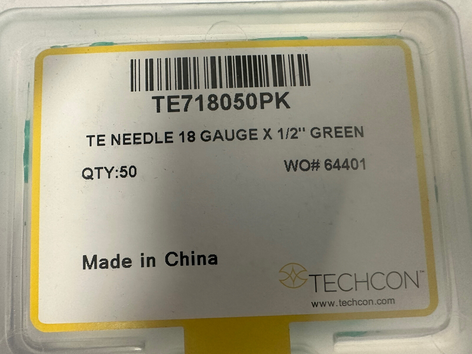 Techcon TE718050PK OKI TE NEEDLE 18GA 1/2" OLIVE Qty 50 | eBay