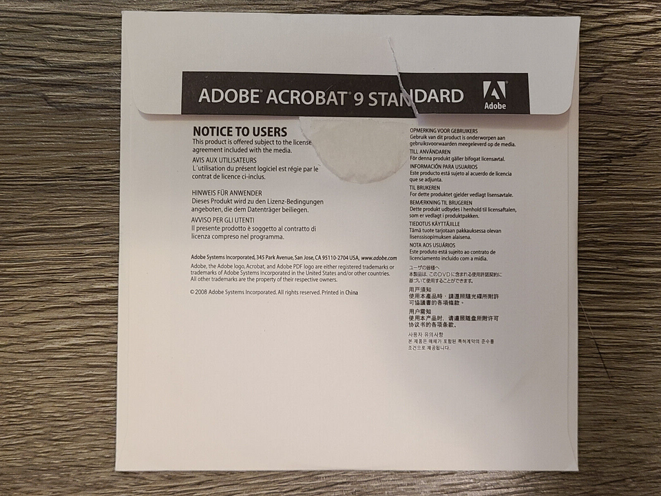 Adobe Acrobat 9 Standard CD with Serial Number untested | eBay