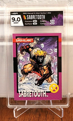 1992 Impel Marvel X-Men #52 SABRETOOTH Card Wolverine ~ HGA 9 Mint | eBay