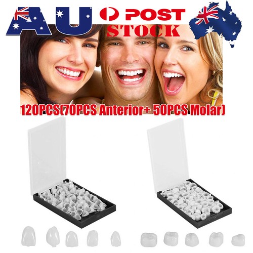 120xAnterior Molar Resin Tooth Set Temporary Crowns Posterior Teeth Cap ...