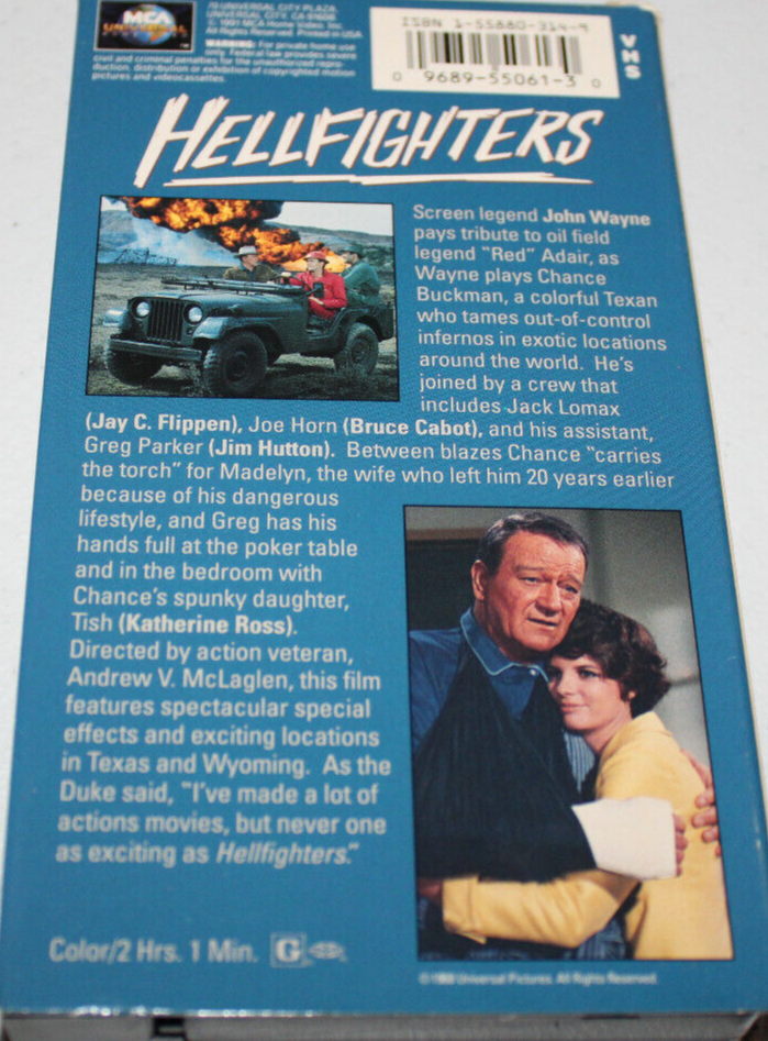 Hellfighters (VHS 1968) John Wayne, Katharine Ross, Jim Hutton ...