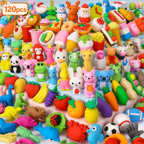 120 Pack Animal Pencil Erasers for Kids 3D Mini Puzzle Take Apart ...