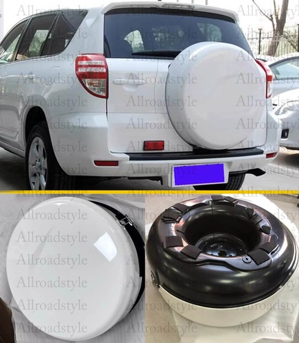 Rear Spare Tyre Tire Wheel Cover Fits for Toyota RAV4 2009 - 2013 White ...