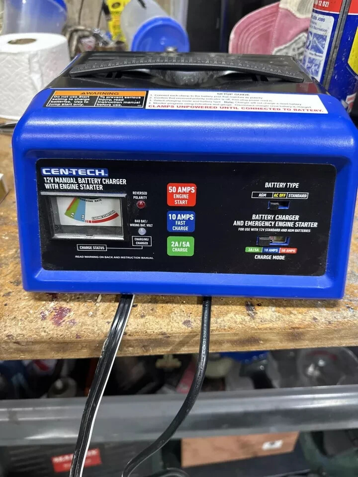 Car Battery Charger Engine Starter Jumper Portable Auto 2/10/50 Amp 12V ...