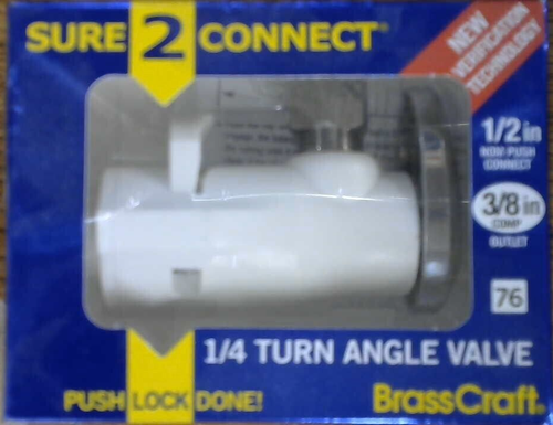 BrassCraft Sure2Connect 1/2 in. Nom Push Connect Inlet x 3/8 in. O.D ...