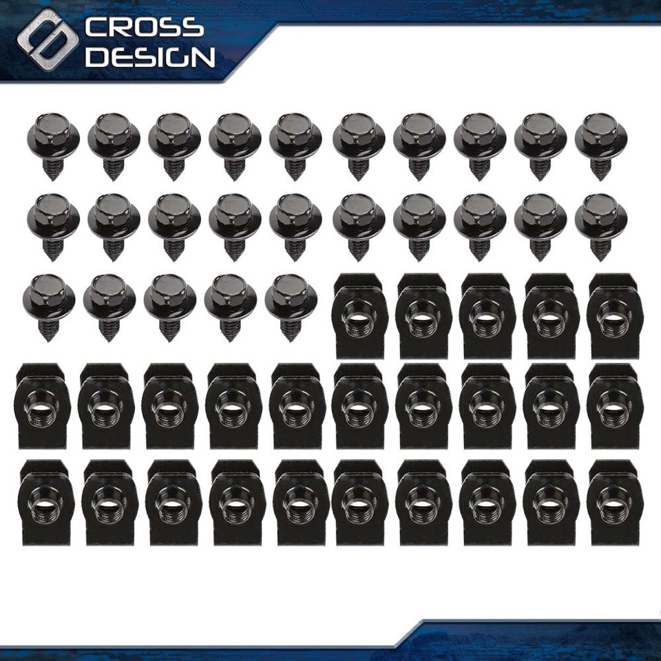 50pc Kit Fender Body Bolts & U Nuts 5/16-18 x 7/8" x 3/4" Washer 1/2 ...