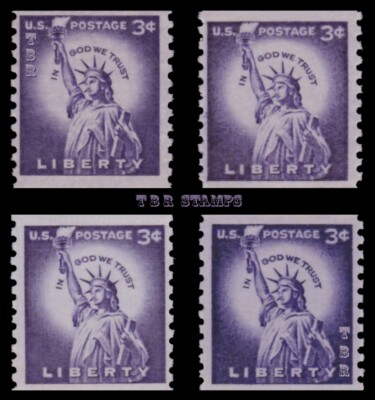 1057 1057a 1057as 1057d Statue of Liberty Issue 3c Set of 4 Stamps MNH ...