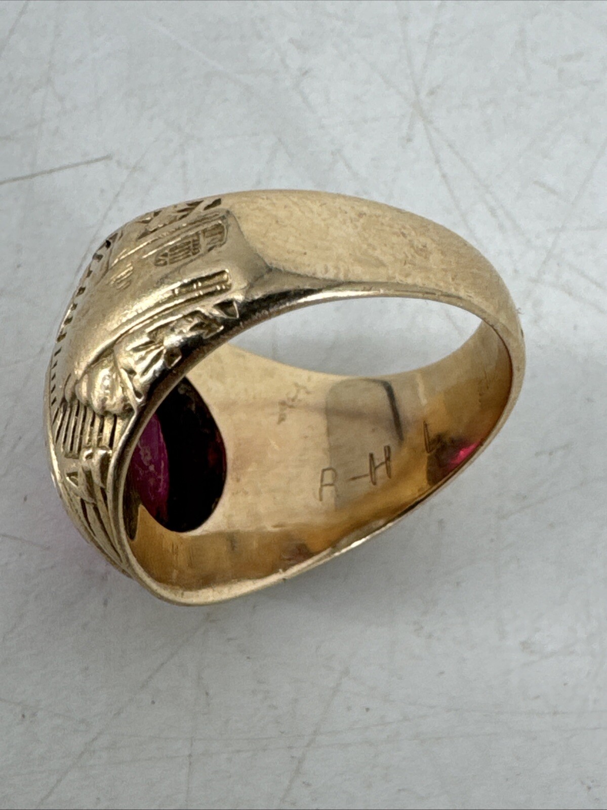 10K GOLD Vintage 1949 Boston University Class Ring 16 Grams Size 10 ...