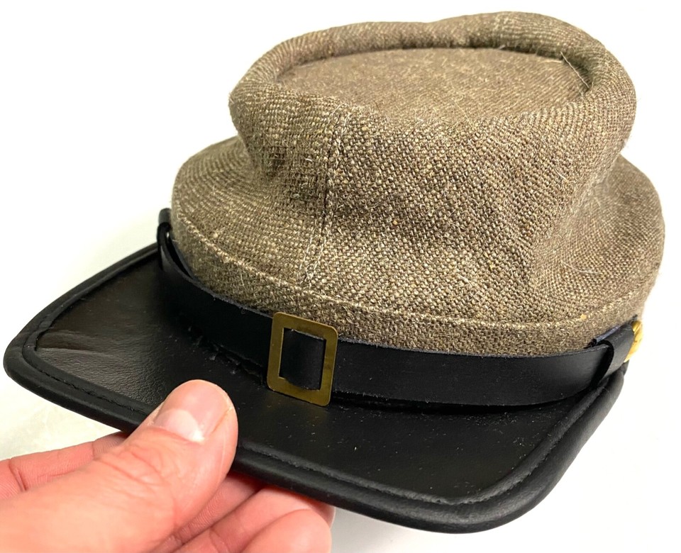 CIVIL WAR CS CSA CONFEDERATE DARK JEAN WOOL KEPI FORAGE CAP HAT-XLARGE ...