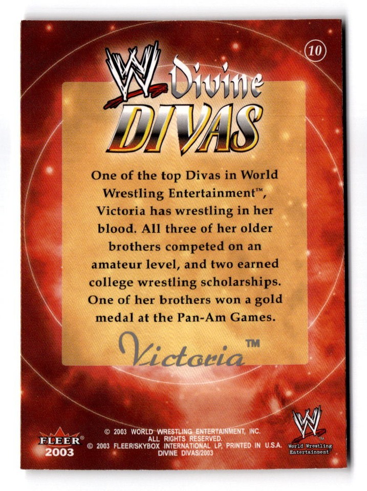 2003 Fleer WWE Divine Divas Victoria 10 Pro Wrestling Card WWF | eBay
