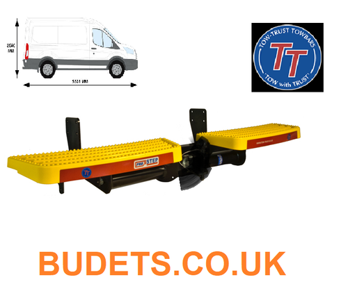 Ford Transit Tow Bar Rear Step 2014 to 2022 MK8 - Yellow Tow Trust Pro ...