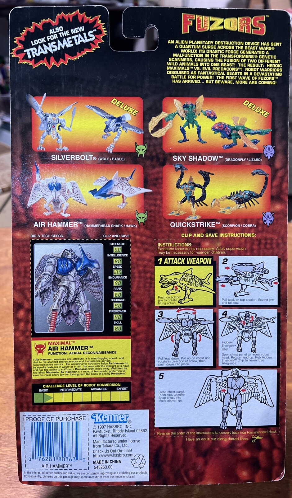 TRANSFORMERS BEAST WARS HERO MAXIMAL 'AIR HAMMER' FUZORS 1997 HASBRO | eBay