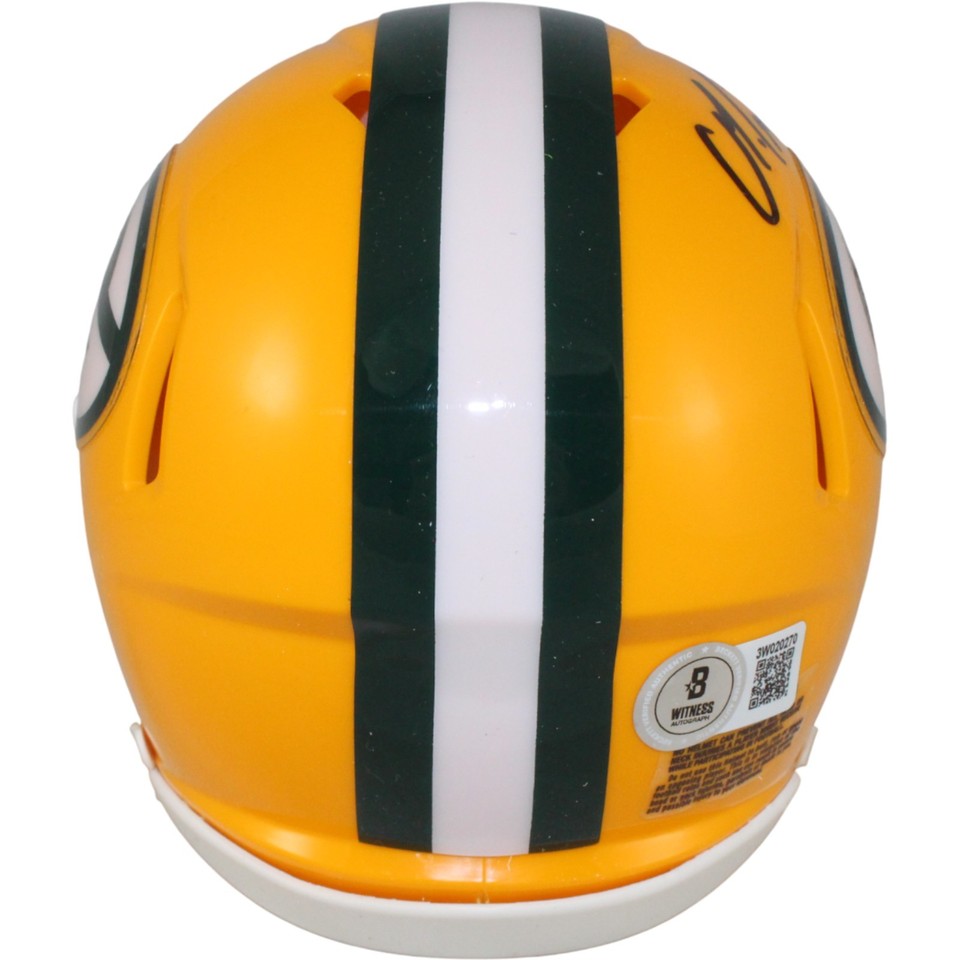 Matthew Golden Autographed/Signed Green Bay Packers Mini Helmet Beckett ...