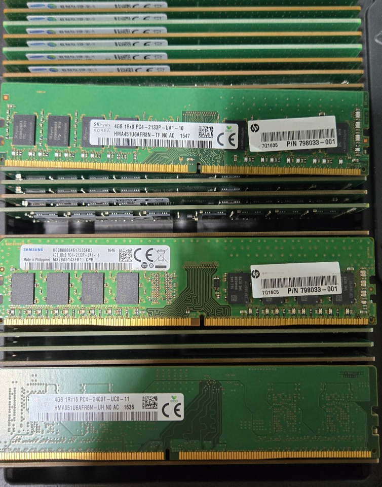 Lot of 50 4GB DDR4 Mixed Major Brand Desktop RAM PC4-2133P/2400T Non ...