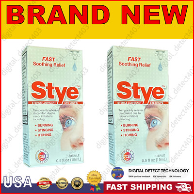 Stye Sterile Lubricant Eye Relief Eye Drops fast soothing relief 2 Pack ...