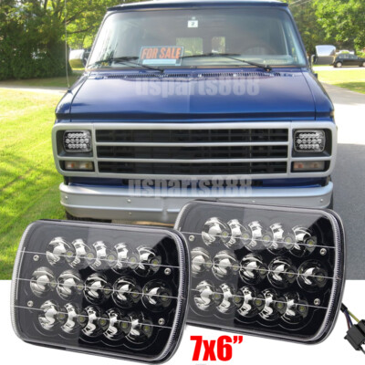2x Fit Chevy G10 G20 G30 Van 1978-1995 DOT 5x7'' 7x6" LED Headlights Hi ...